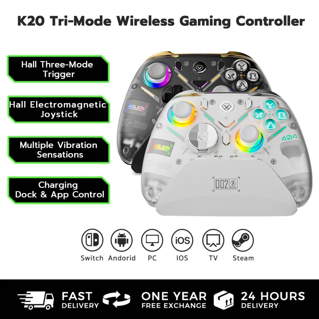 K20 Wireless Gamepad Controller, APP Customizable Controls, Hall Effect ...