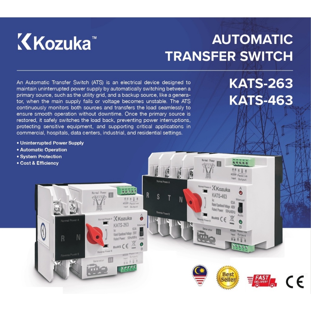 KOZUKA Auto Transfer Switch (ATS) | The dual power automatic change ...