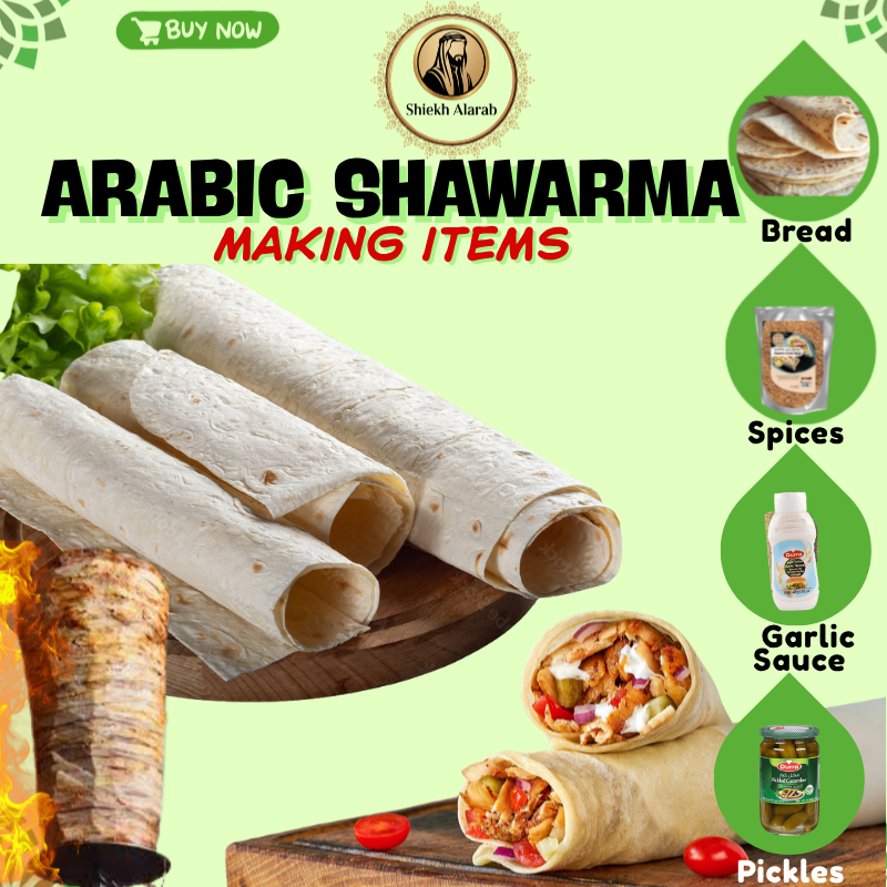 Premium Shawarma bread tortilla fresh daily/ Shawarma Chicken meat ...
