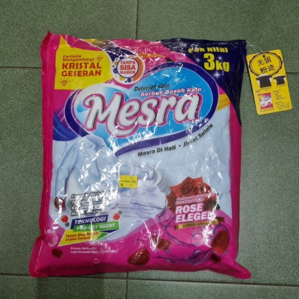 MESRA Detergent Powder 3KG Powerful Cleaning Fresh Scent Low Suds for ...