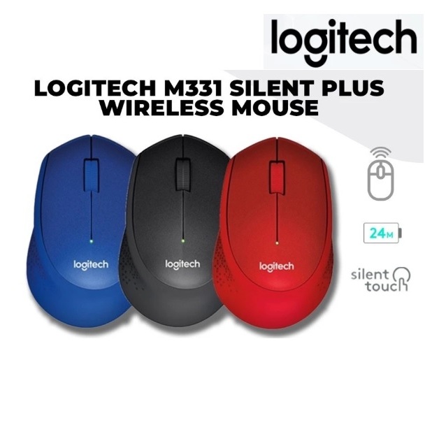 EZIS - Logitech M331 Silent Plus Wireless Mouse - RED / BLACK / BLUE ...