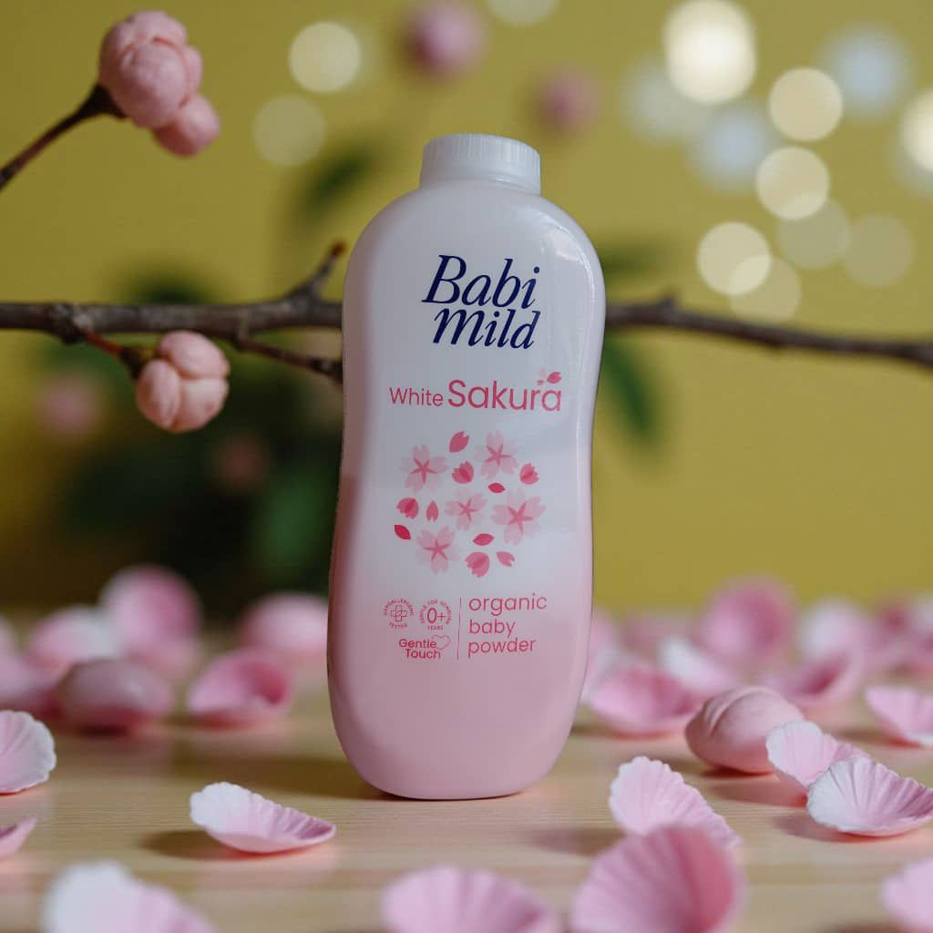BABI MILD WHITE SAKURA ORGANIC BABY POWDER (350g) | Shopee Malaysia