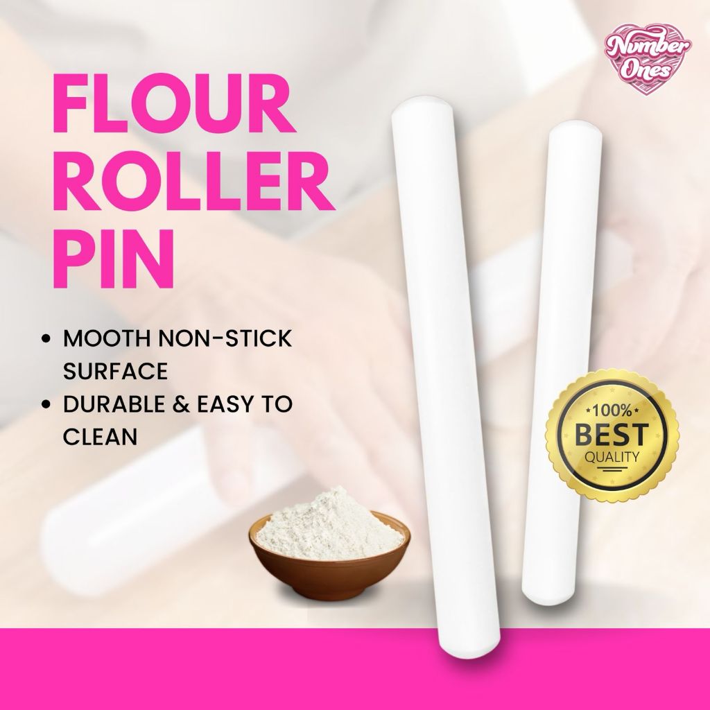 Yum Yum Kitchen Flour Rolling Flour Roller Pin Non-Sticky Rolling Pin ...