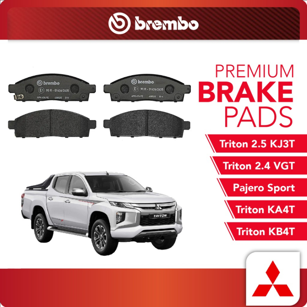 BREMBO Front Pads (L+R) - Mitsubishi Pajero Sport KH4W, Triton KA4T 4x2 ...