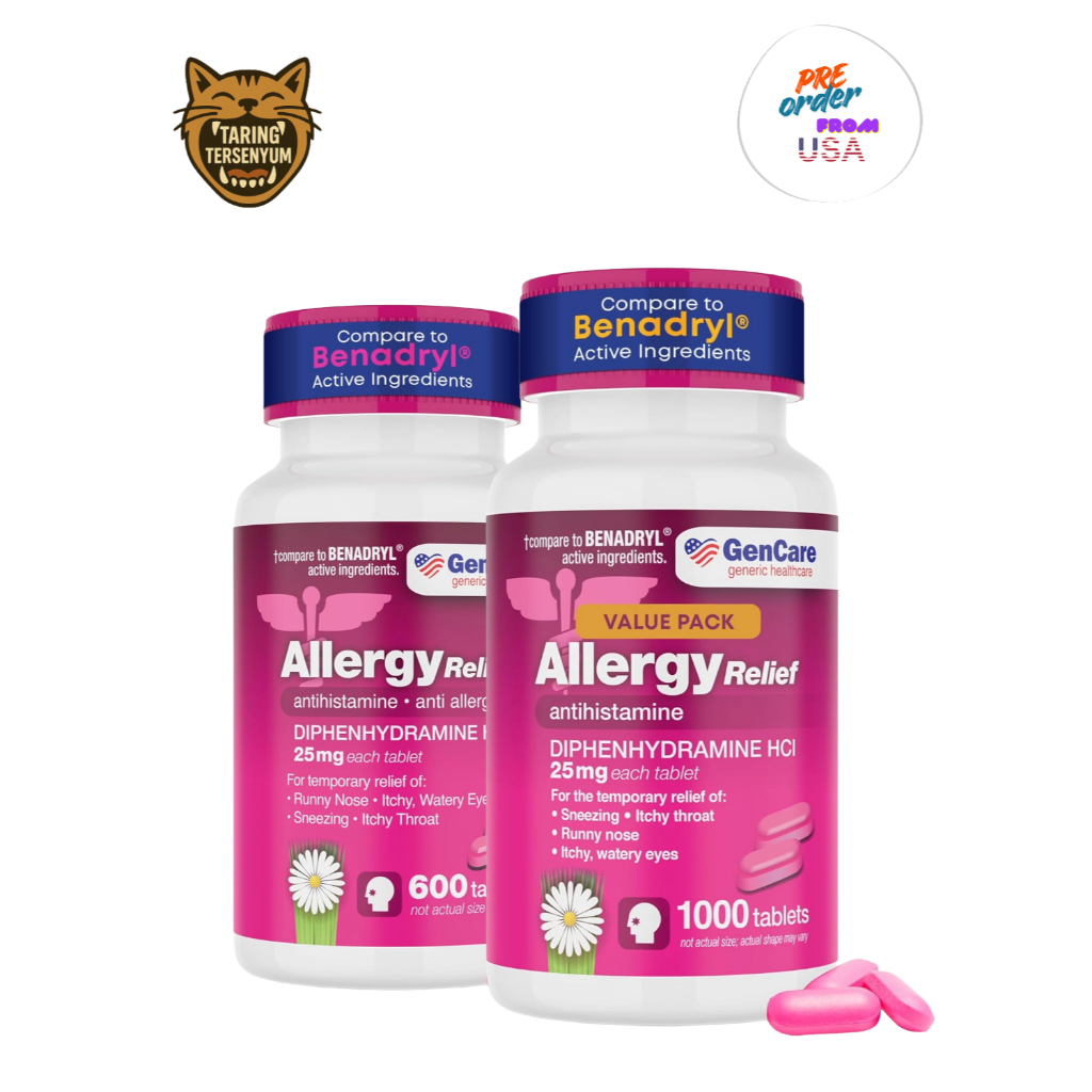 [PRE-ORDER] GenCare Allergy Relief Medicine Diphenhydramine 25mg ...