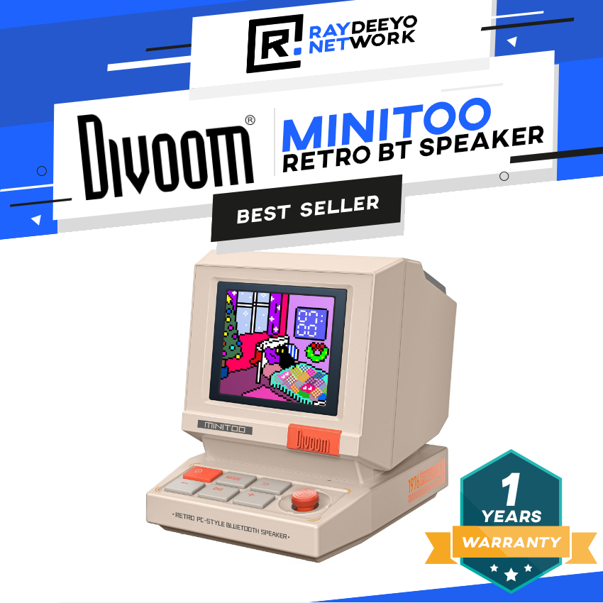 Divoom MiniToo Retro Pixel Bluetooth Speaker [Smart, Playful ...