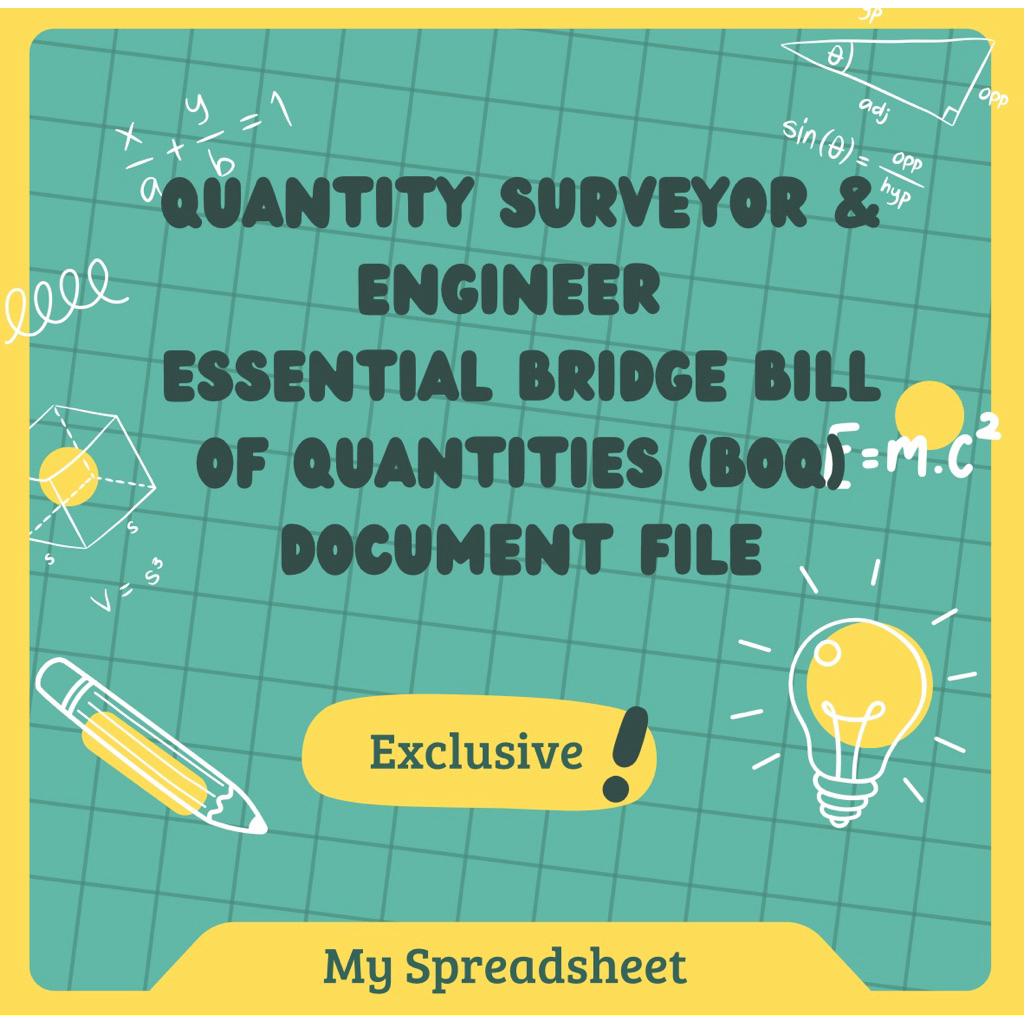 Quantity surveyor & engineer essential Bridge Bill of Quantities (BOQ ...