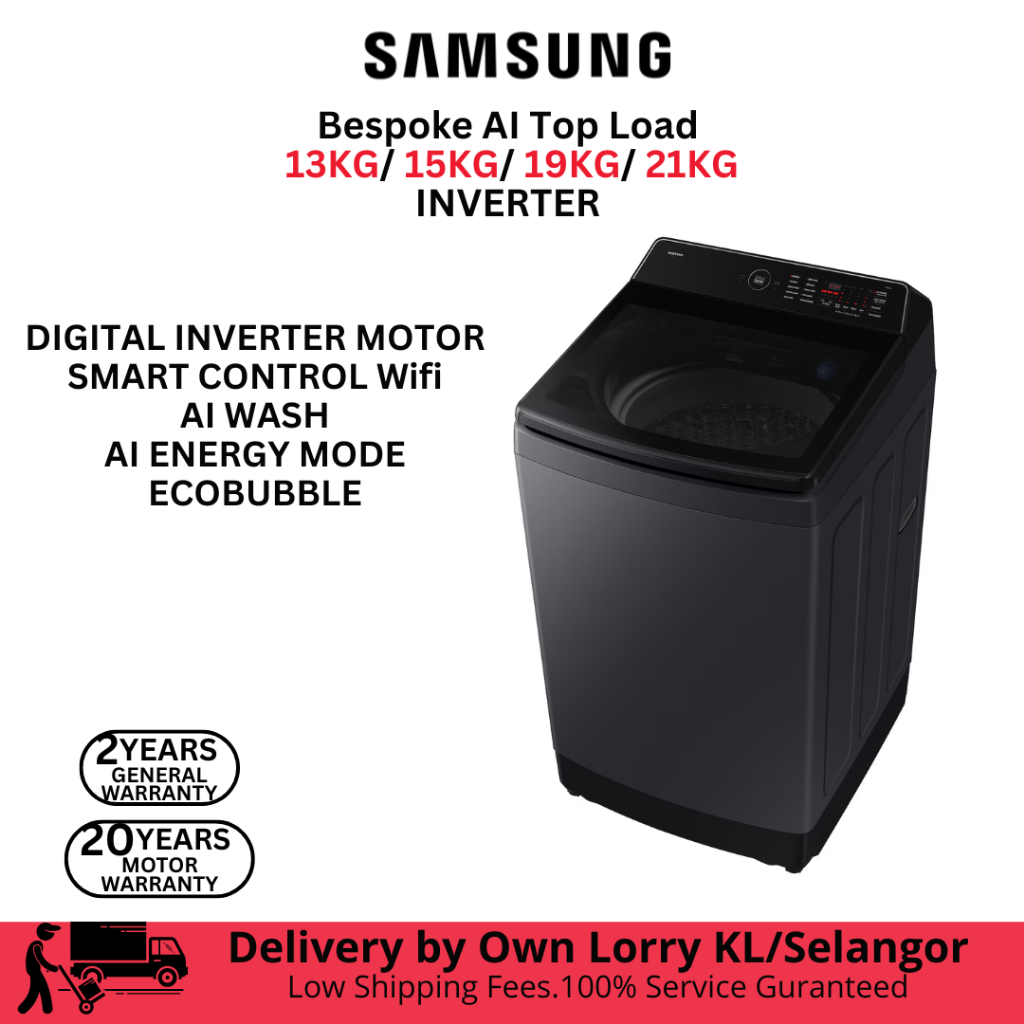 Samsung Top Load Washing Machine 13KG 15KG 19KG 21KG Washing Machine Top Load Inverter | Shopee ...