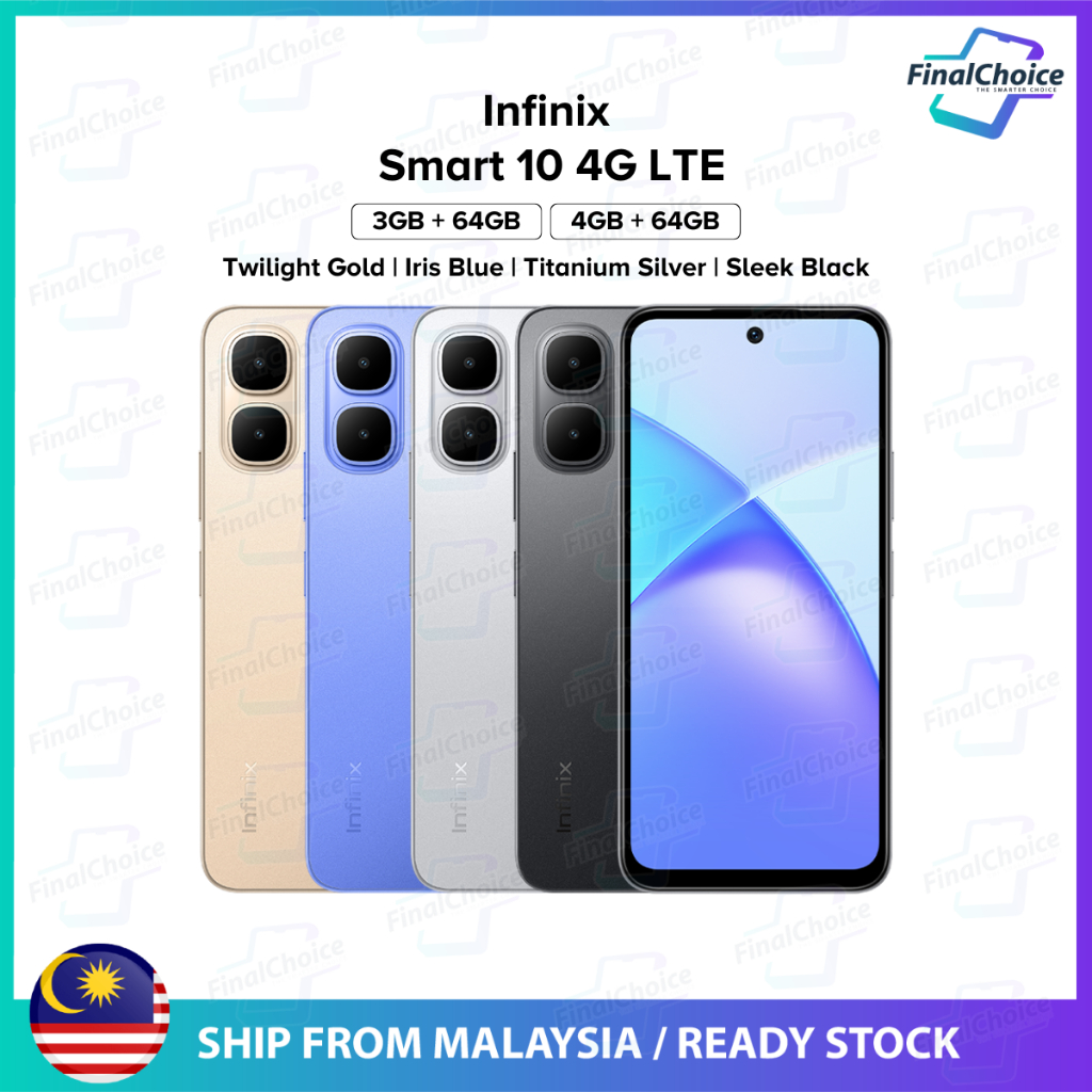 Infinix Smart 10 4G LTE/X6725 (3GB+64GB) (4GB+64GB) Original Infinix ...