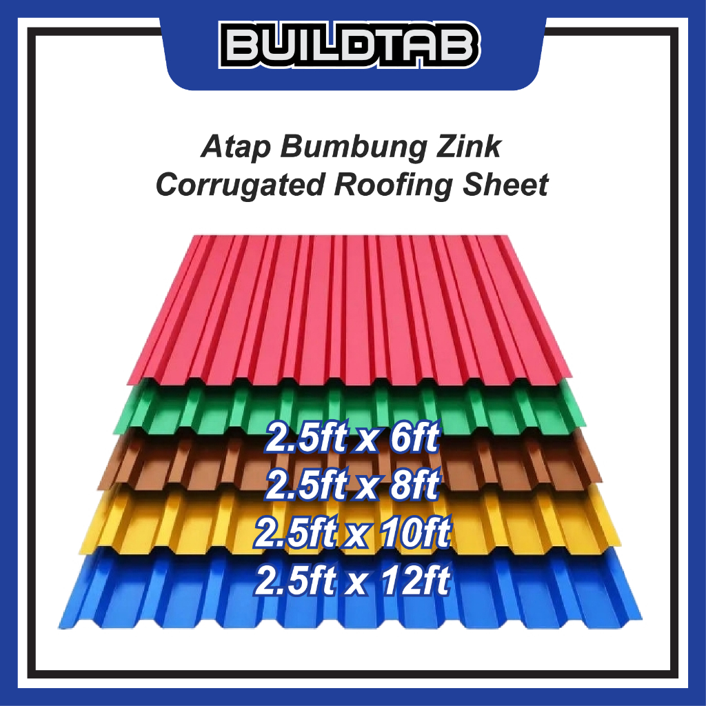 Atap Kilang (10 pcs) Corrugated Metal Deck Roofing Zinc Awning ...