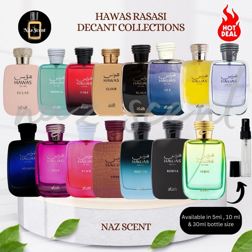 Hawas Rasasi Decant Collection ( Thunder / Exotic / Lava Gold / Malibu ...