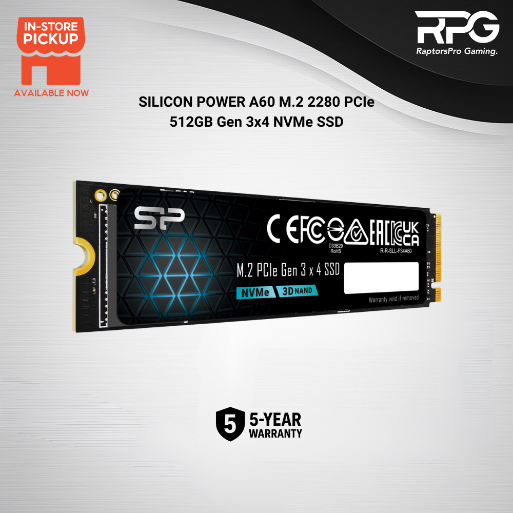 (READY STOCK) SILICON POWER A60 M.2 2280 PCIe 512GB Gen3x4 NVMe SSD ...