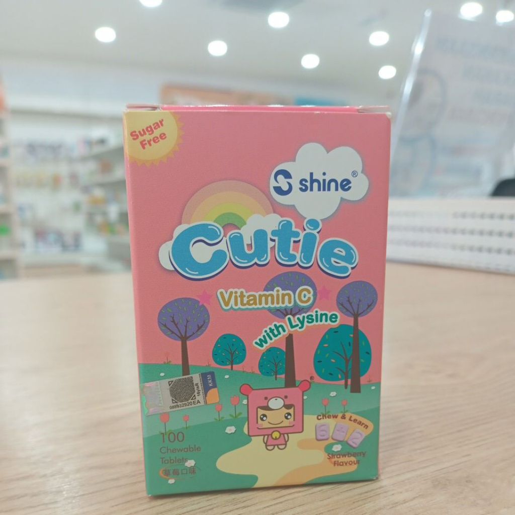 SHINE CUTIE VIRAMIN C WITH LYSINE-Strawberry Flavour 100 tab (antibody ...
