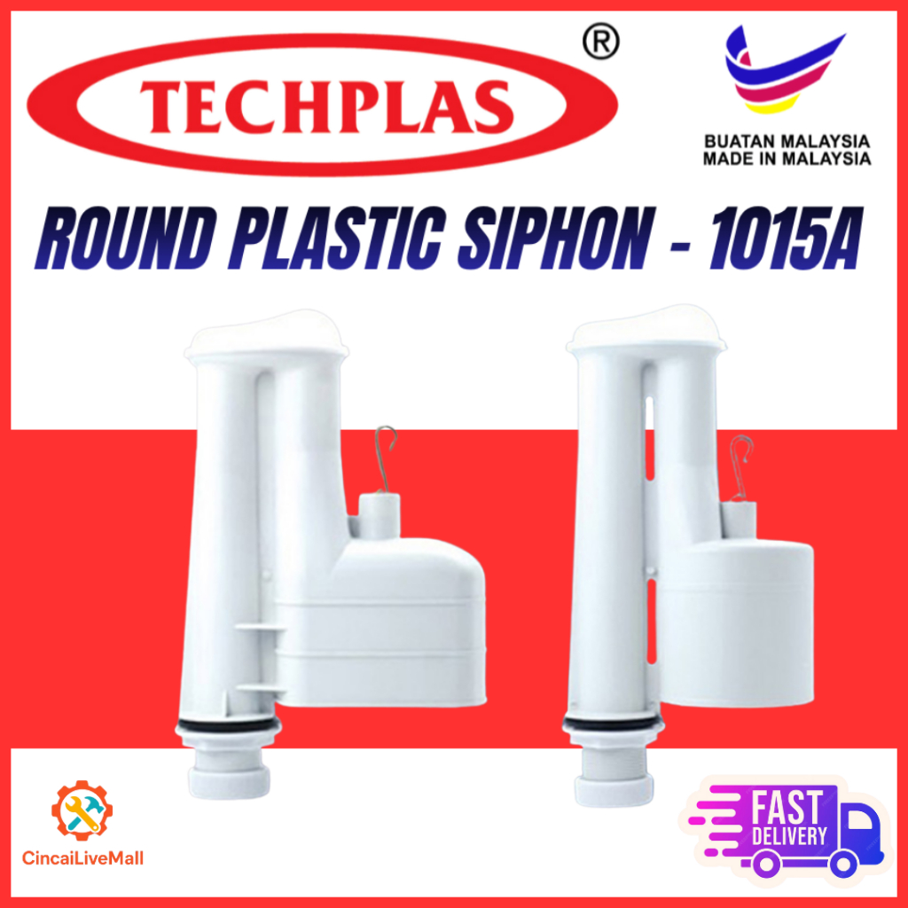 TECHPLAS Toilet Cistern Siphon Plastic Flush Pump Round (FAO 1015A ...
