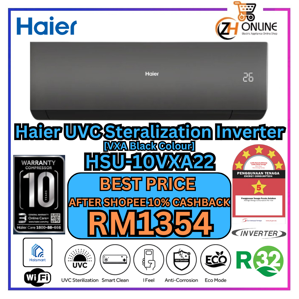 Haier 1.0HP/1.5HP/2.0HP/2.5HP/3.0HP 4&5 Star Inverter & Non-Inverter ...