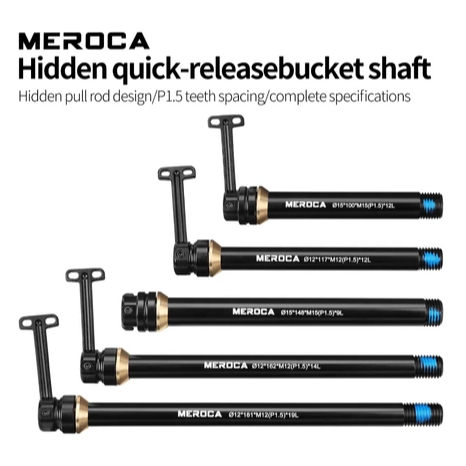 MEROCA Mountain Bike Hidden Quick-Release Thru-Axle - 1.5 Thread Pitch ...