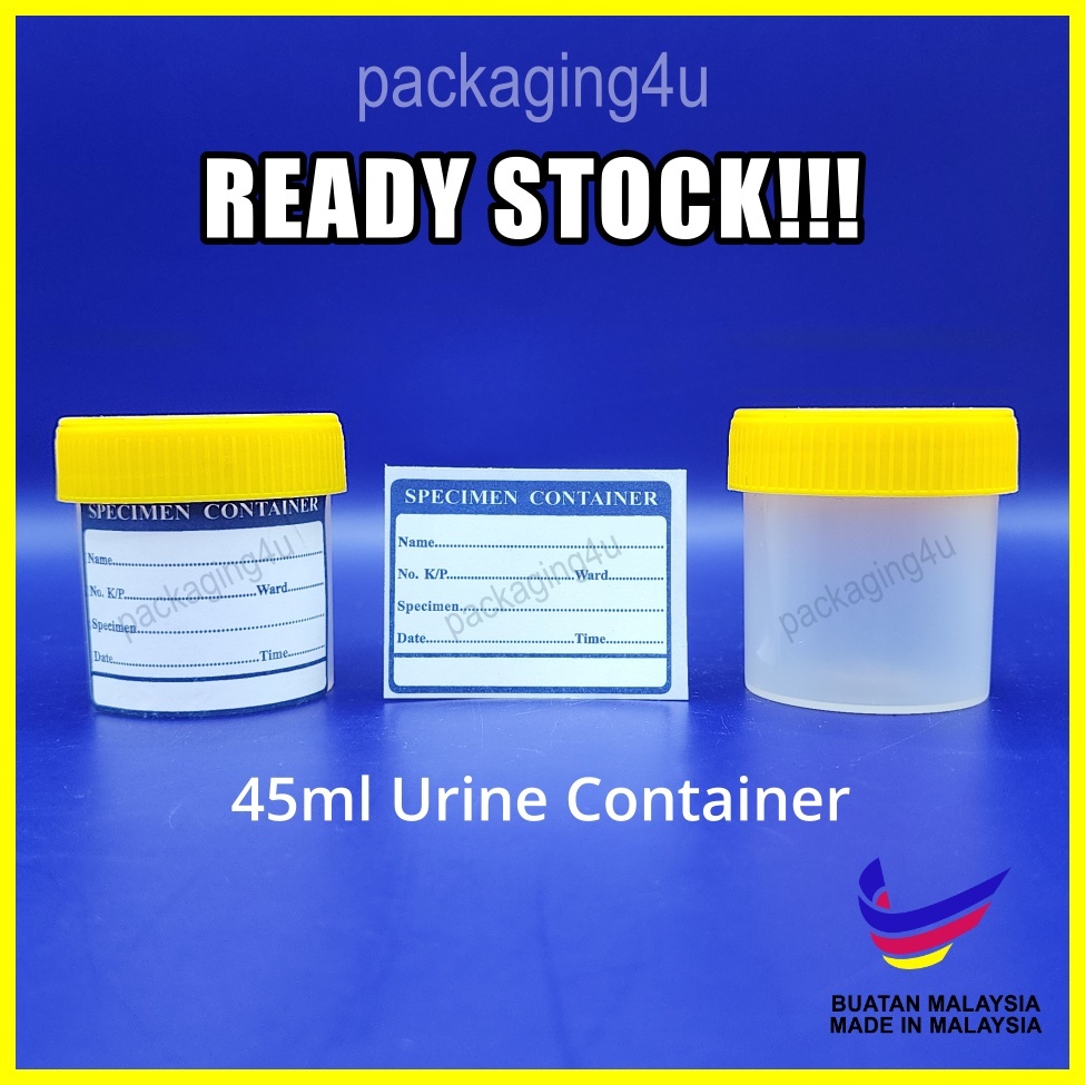 Urine Container/ Specimen Cup FREE label, BOTOL URIN 45ml | Shopee Malaysia