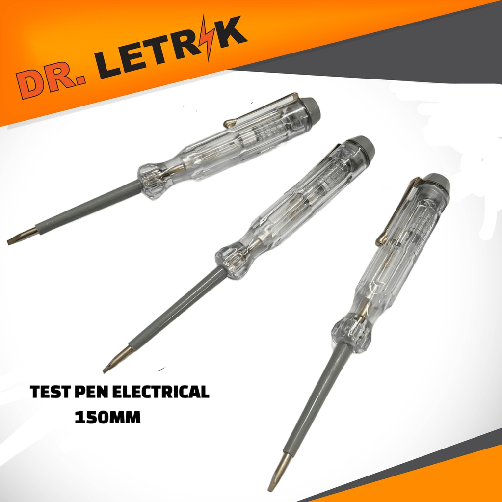 Test Pen 150mm Electrical Voltage Tester with Light Indicator | Shopee ...