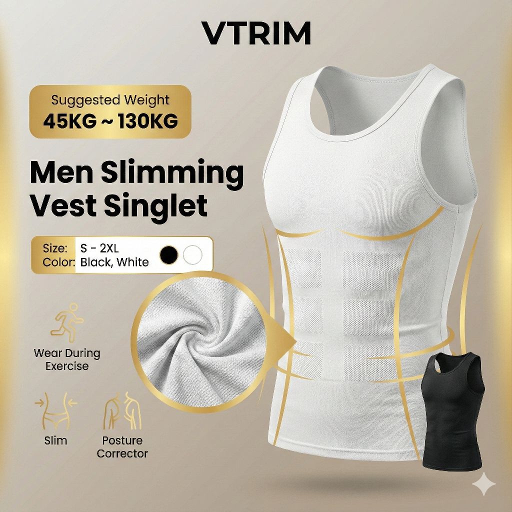 Singlet Kurus Lelaki — Body Shaper Men Corset Perut Buncit Slim Fit ...