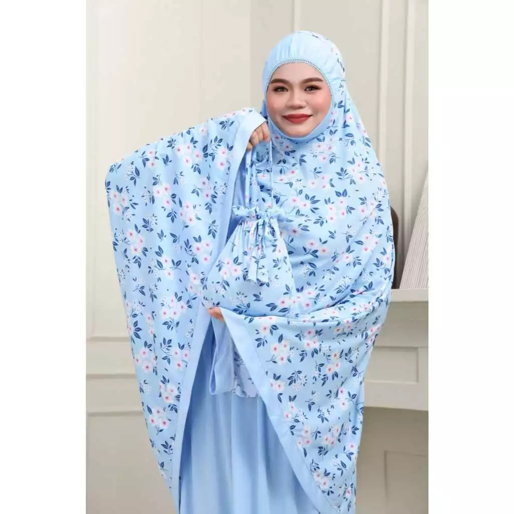 Telekung Lycra Printed Dewasa Kain Chantik Sejuk and Tidak Panas ...