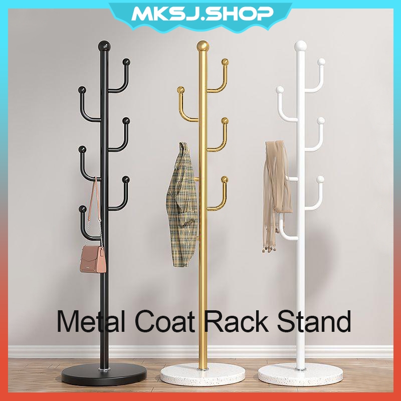 Metal Coat Rack Stand 170CM Hanging Clothes Rack Hat Standing Hanger ...