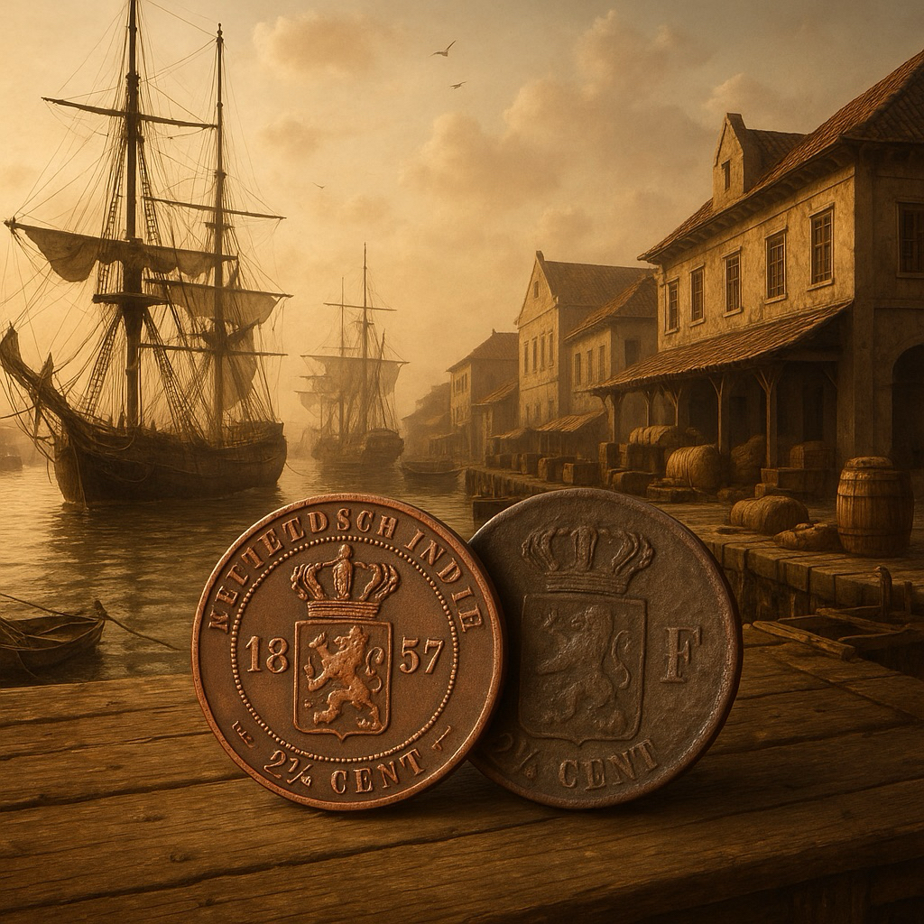 YY#102 ꦤꦼꦢꦼꦭꦁꦗꦶ ꦲꦶꦤ꧀ꦢꦶꦪ NEDERLANDSCH INDIË — 1857 (2½ CENT Copper) Set ...