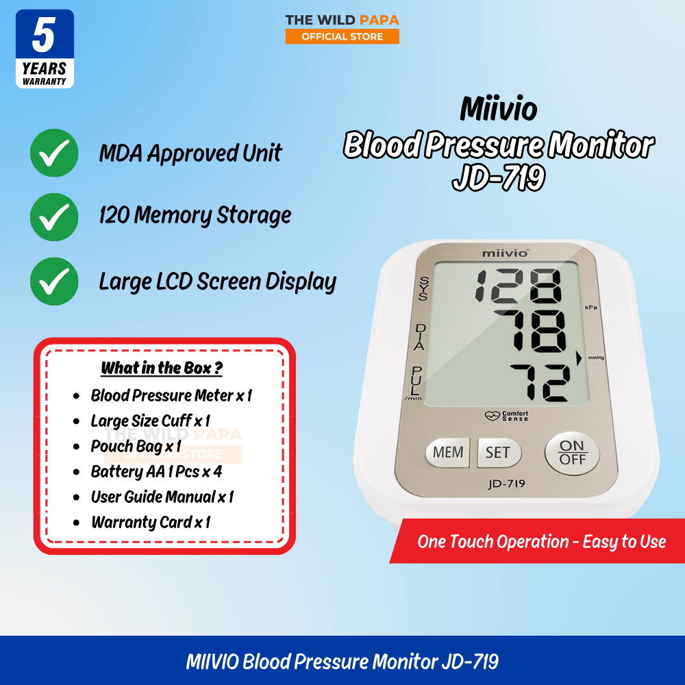 Miivio Automatic Blood Pressure Monitor JD-719 (Arm)Mesin Tekanan Darah ...