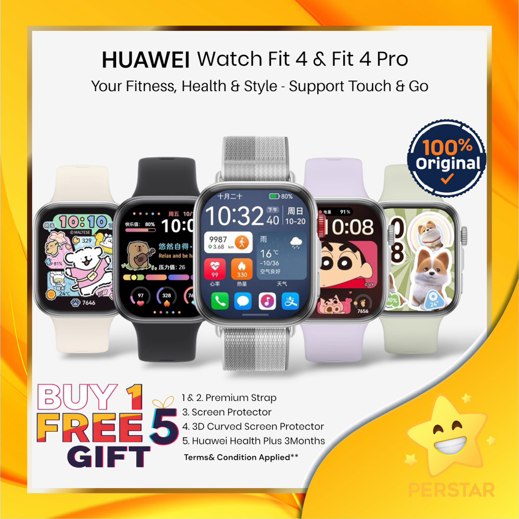 [ MY Original ] HUAWEI WATCH FIT 4 / FIT 4 Pro Smartwatch AMOLED GPS ...