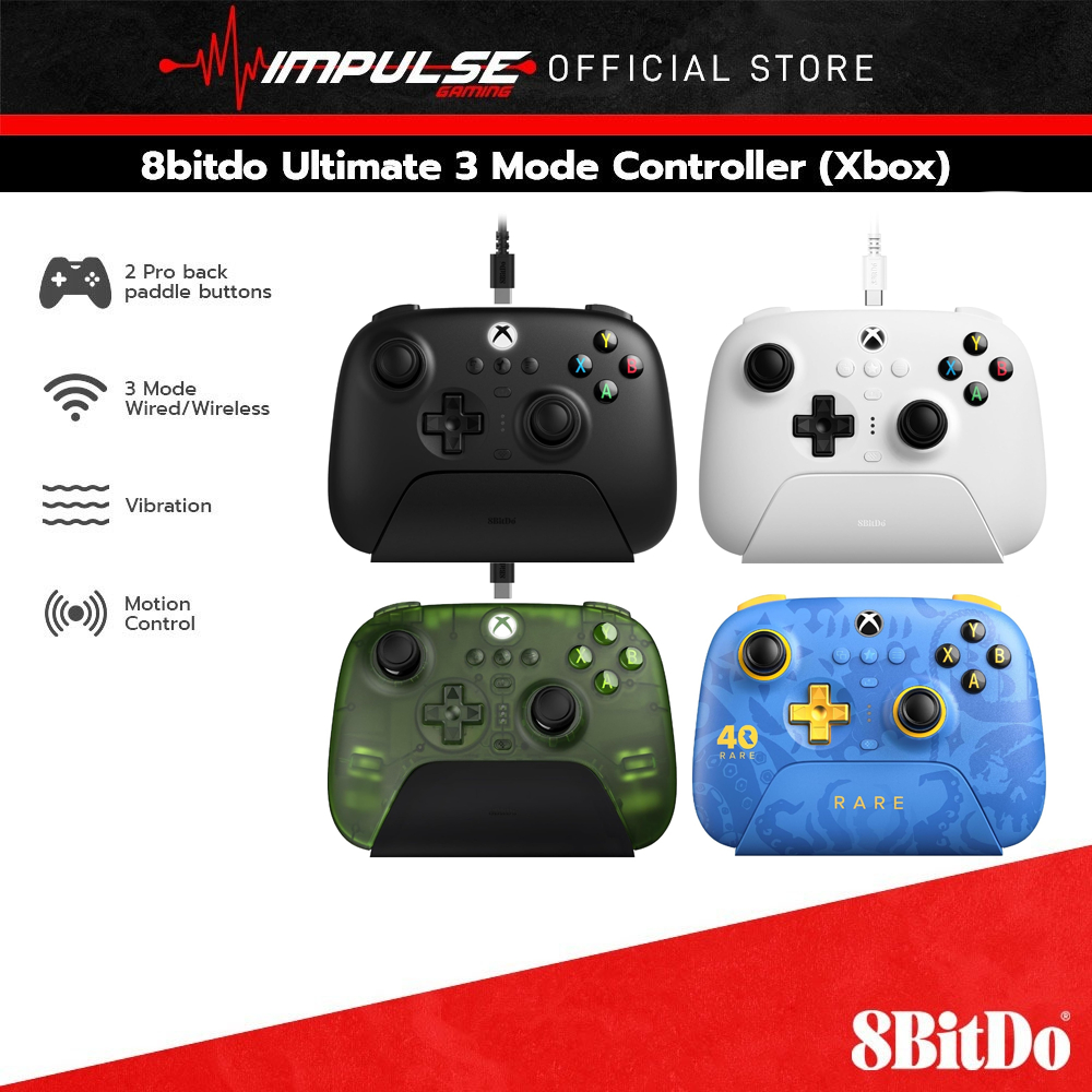 8BitDo Ultimate 3 Mode Wired/Wireless Controller - Rare 40th ...