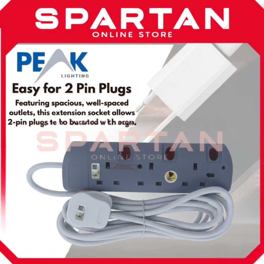 PEAK Extension Trailing Socket 2M / 5M | Heavy Duty Power Extension ...