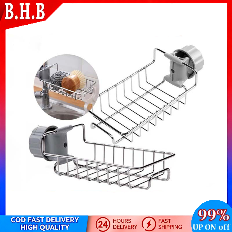 Rak Dapur Kitchen Stainless Steel Faucet Storage Adjustable Sink Sponge ...