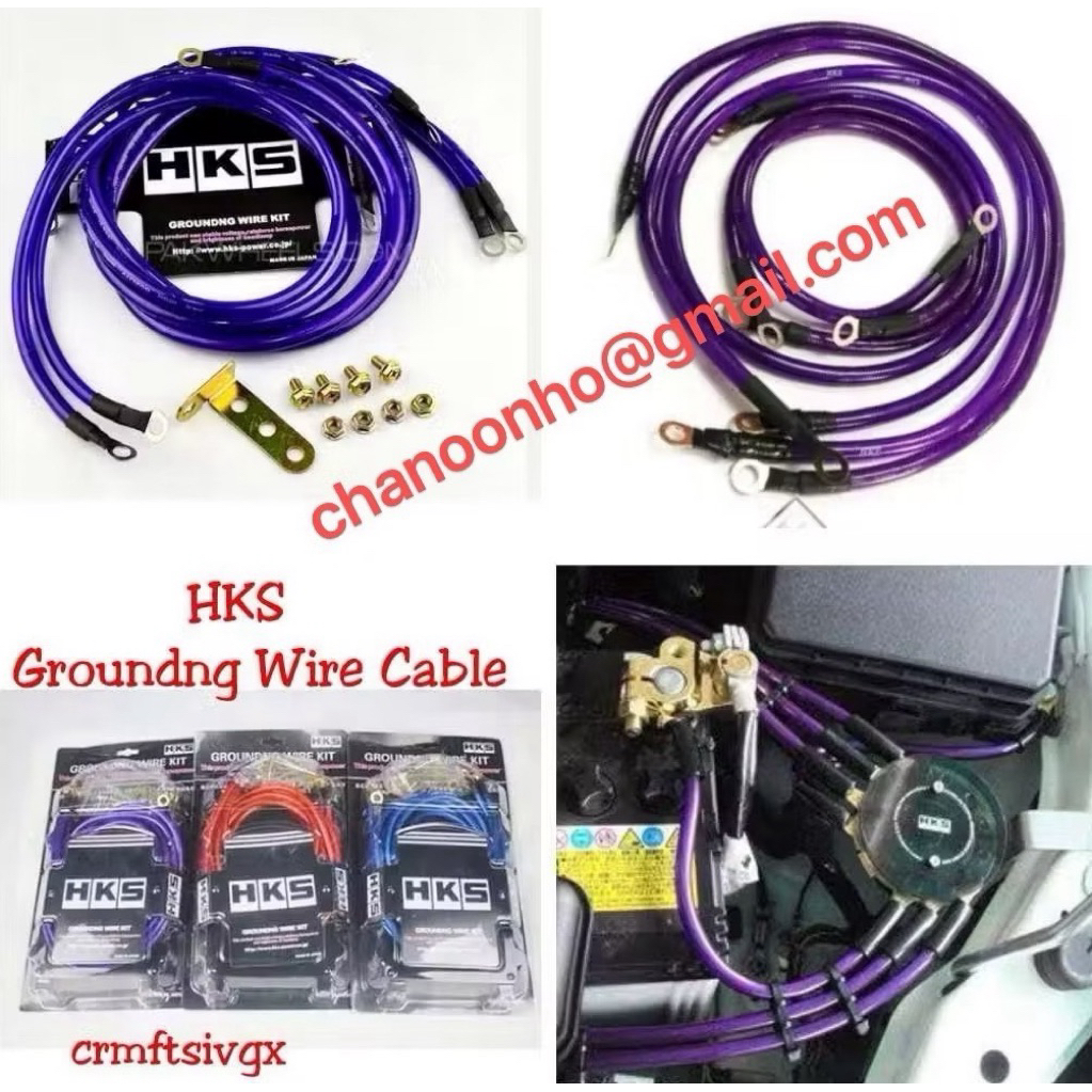 HKS MDK Car Universal 5 Points 8GA Earth System Grounding Ground Wire ...