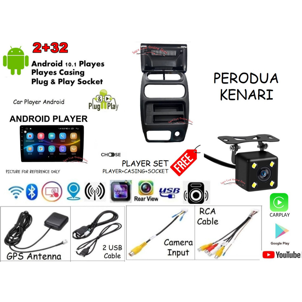 Perodua KENARI android player 10 inch plug n play with OEM casing (full ...