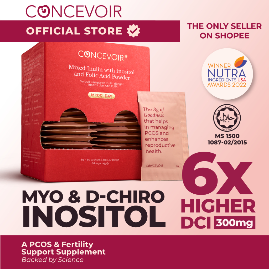 CONCEVOIR Myo-Inositol & D-Chiro-Inositol PCOS & Fertility Supplement ...
