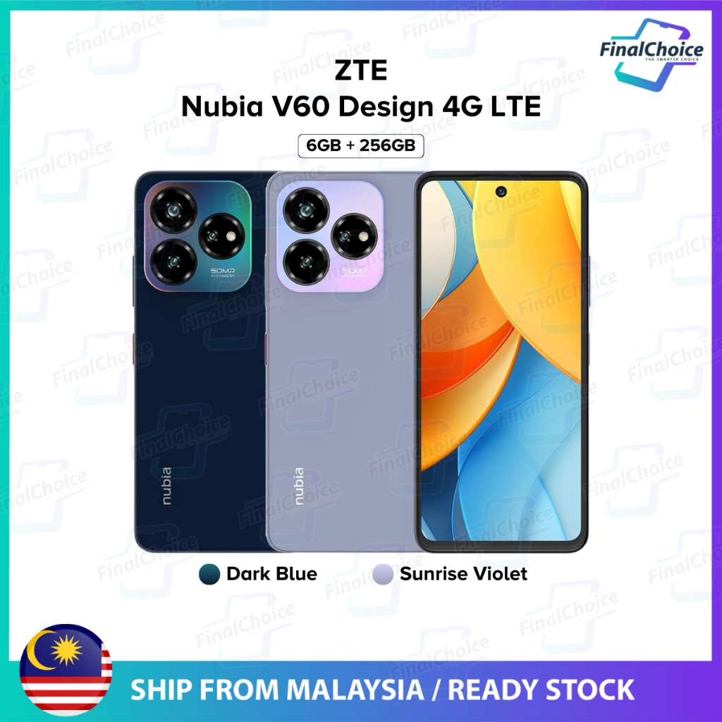 ZTE Nubia V60 Design 4G LTE/Z2350 (6GB+256GB) Original ZTE Malaysia ...
