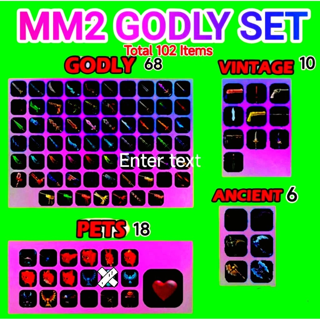 mystery 2 mm2 Godly Set (102 Items) mm2 pc game | Shopee Malaysia