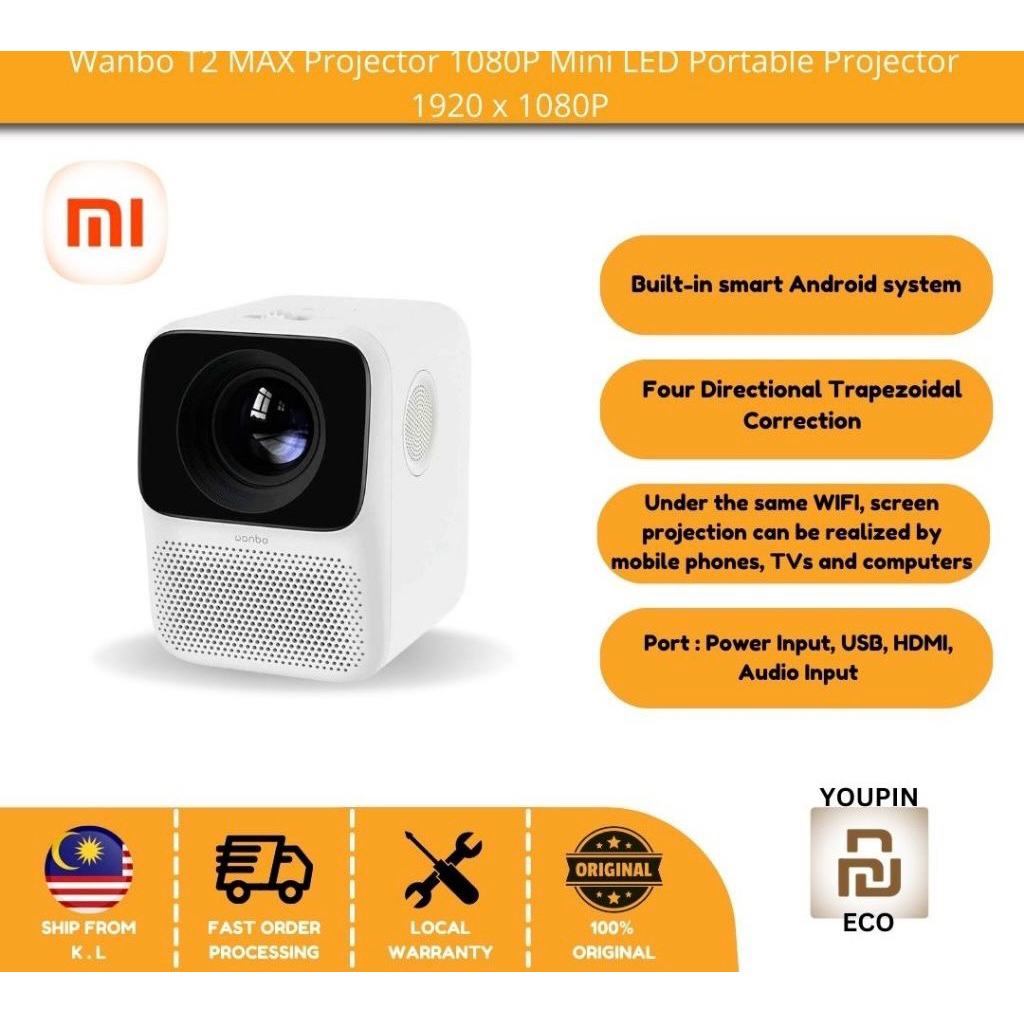 *English* Wanbo T2 MAX Projector(Global Version) | Shopee Malaysia