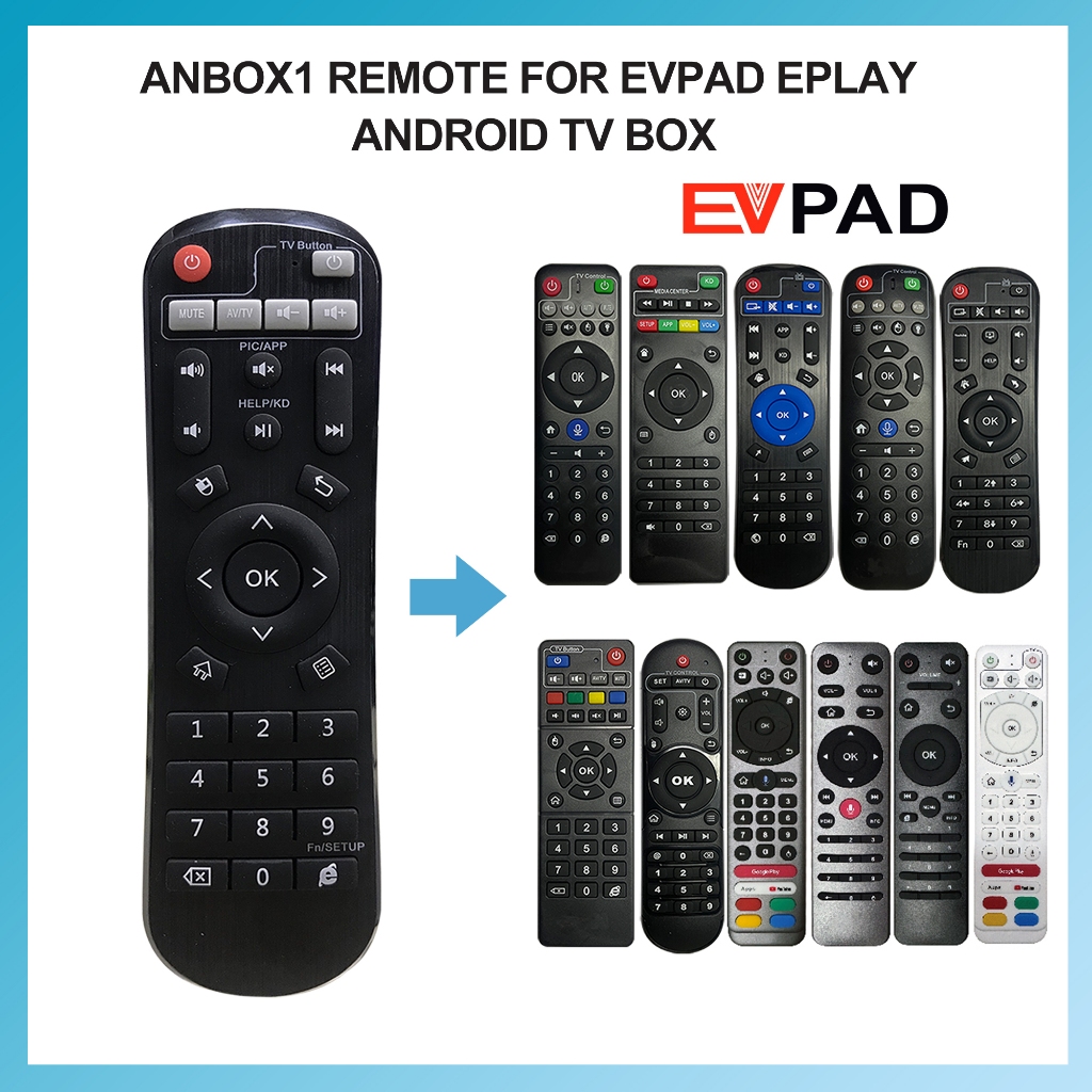 TV BOX Remote Control Compatible EVPAD 2S 2T Plus Pro+ 2S+ 3 3S 3R Max ...