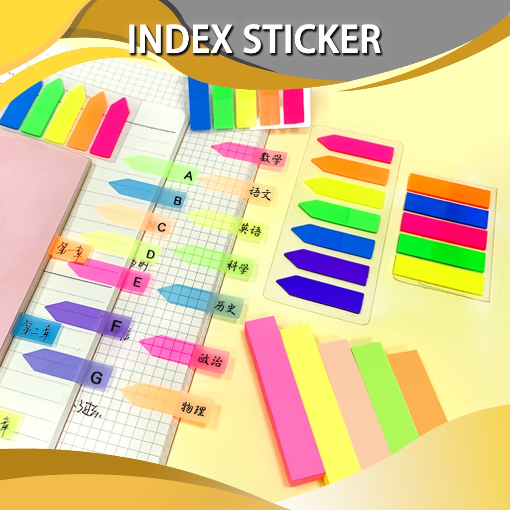 Index Sticker 100Pcs Stack Adhesive Memo Sticky Note Patch Tabs ...
