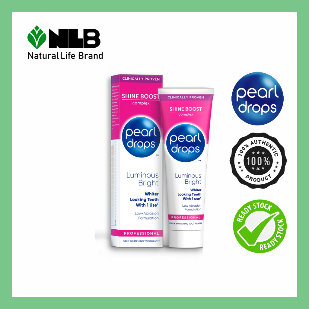 Pearl Drops Luminous Bright Shine Whitening Toothpaste 75g (Ready Stock ...