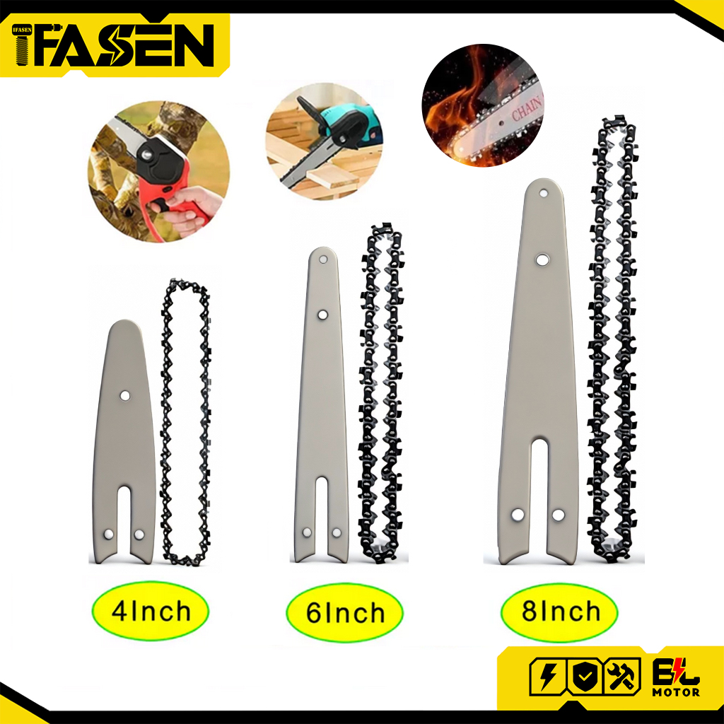 IFASEN 4/6/8Inch 1/4 Chainsaw Blade & Chain Replacement Saw Parts ...