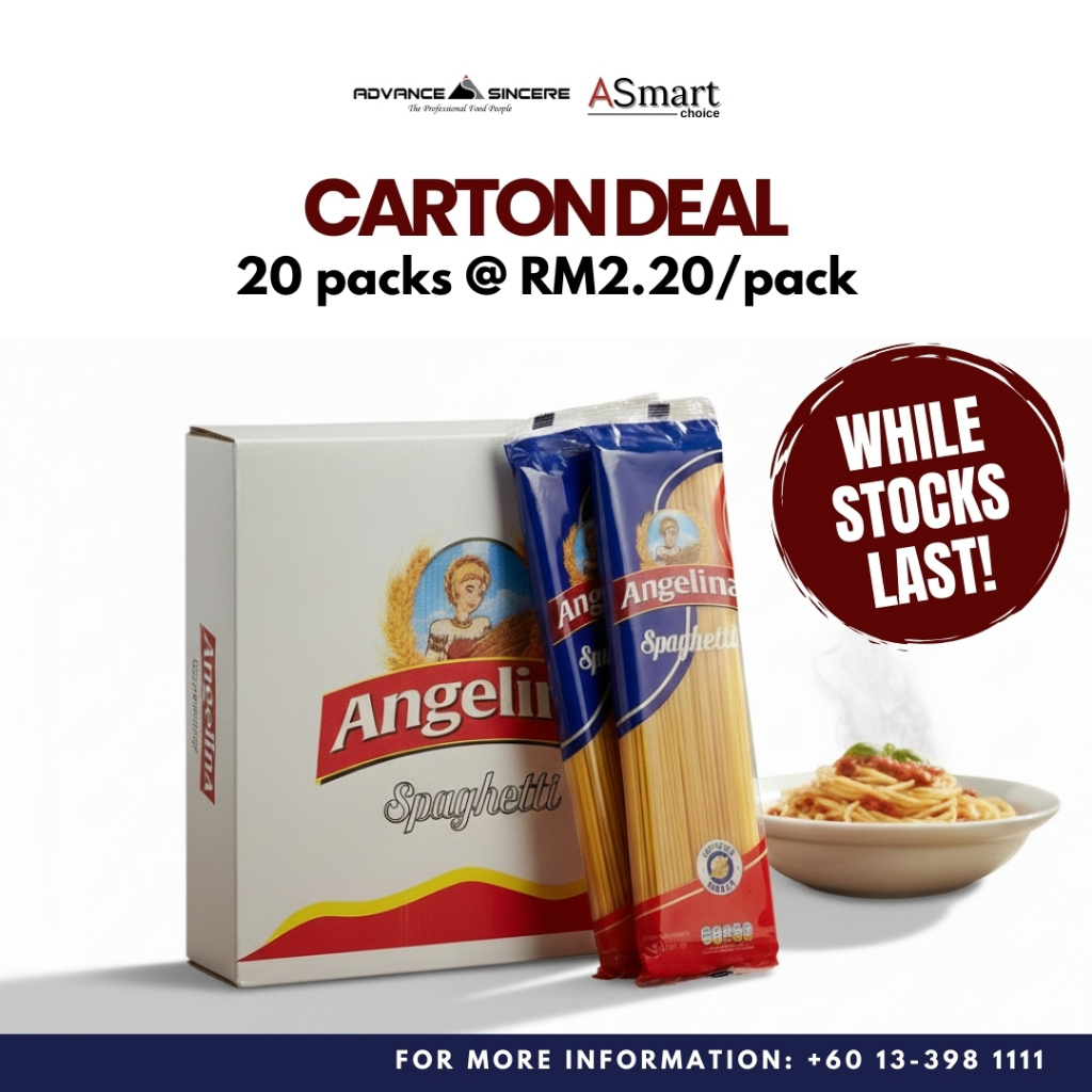 Angelina Spaghetti (400gm × 20 Packs @ 1 Carton) – Advance Sincere ...