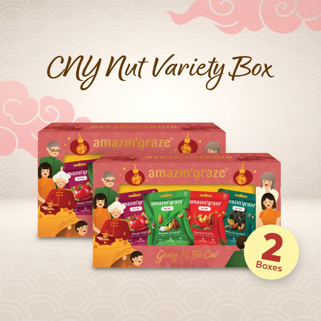 [Bundle of 2] Amazin' Graze CNY Nut Variety Box | Shopee Malaysia
