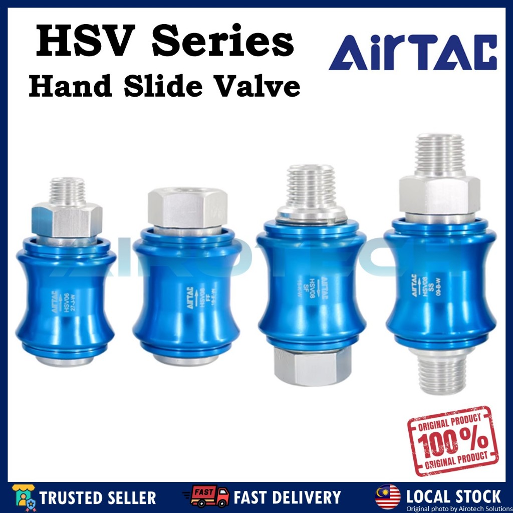 AirTAC HSV Series Hand Slide Valve (3/2way) HSV06 HSV08 HSV10 HSV15 ...