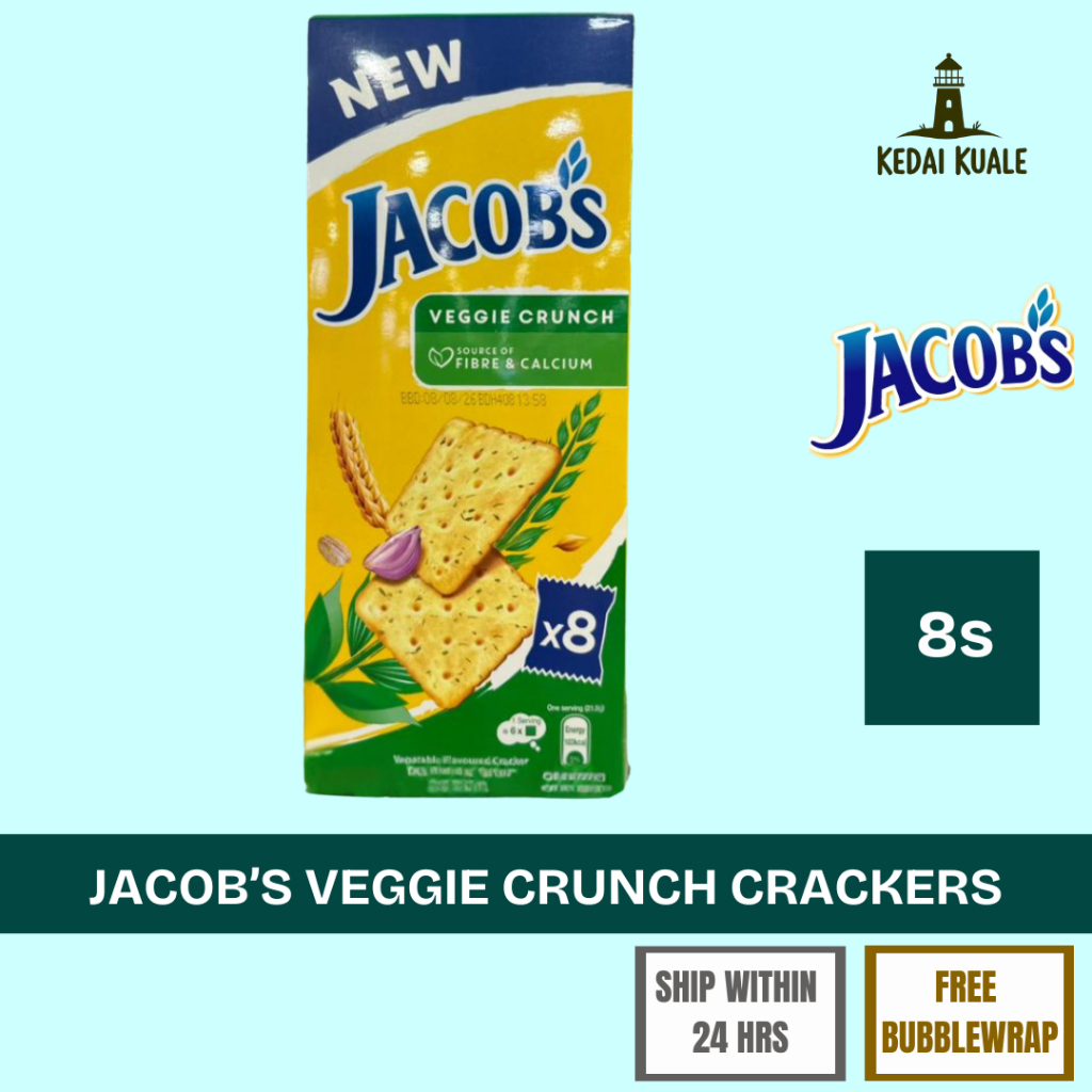 JACOB’S Veggie Crunch Crackers | Vegetable Flavoured Crackers | 8 x 21 ...