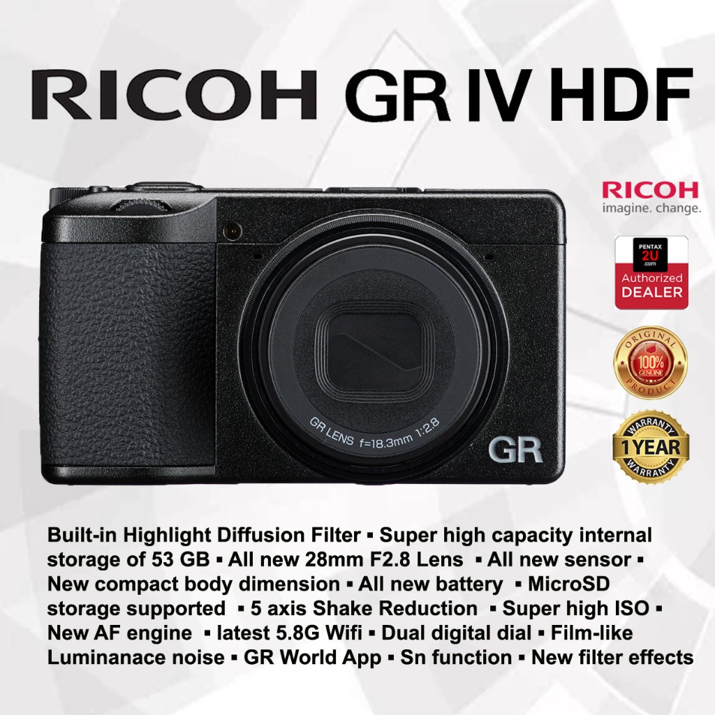 Ricoh GR IV HDF (New 2026 Model. Preorder Started. ETA End of Jan 2026 ...