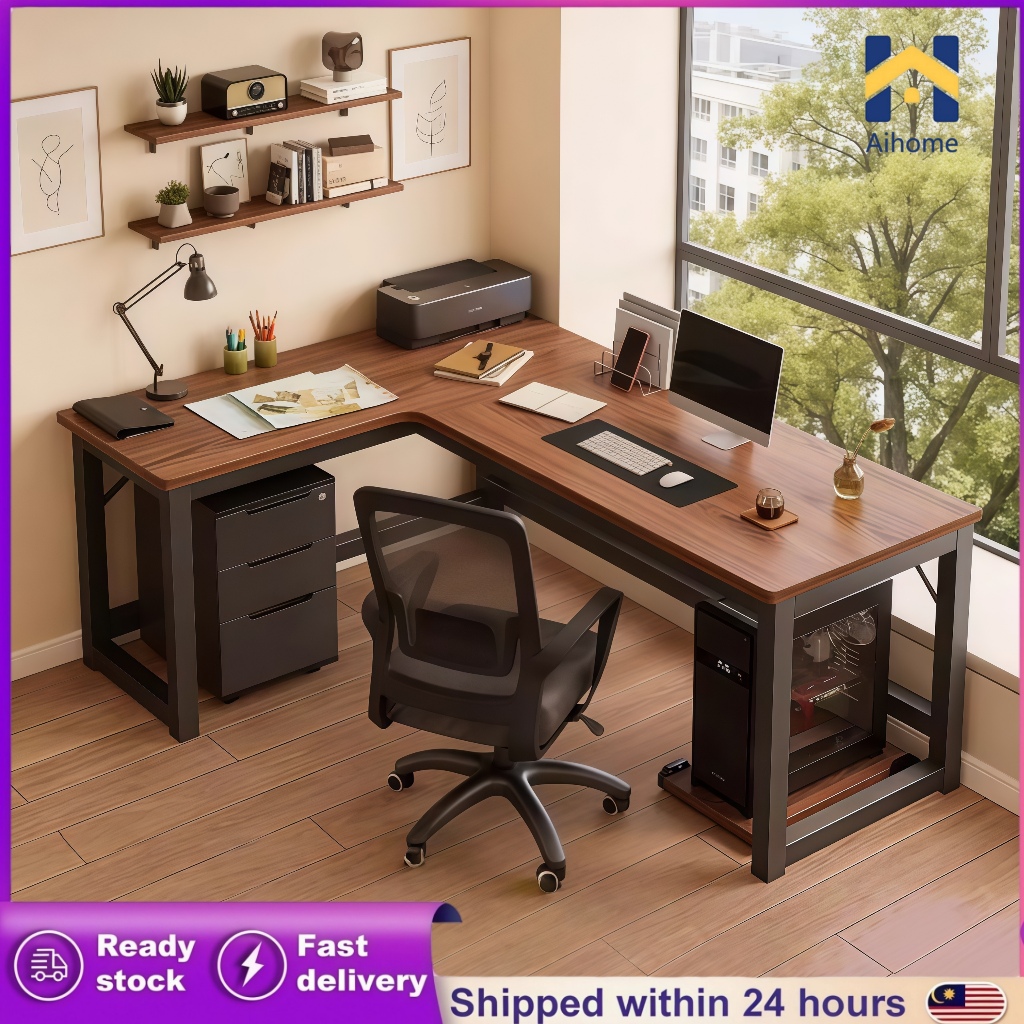 160cm L Shape Corner Computer Table Study Writing Table Gaming Desk ...