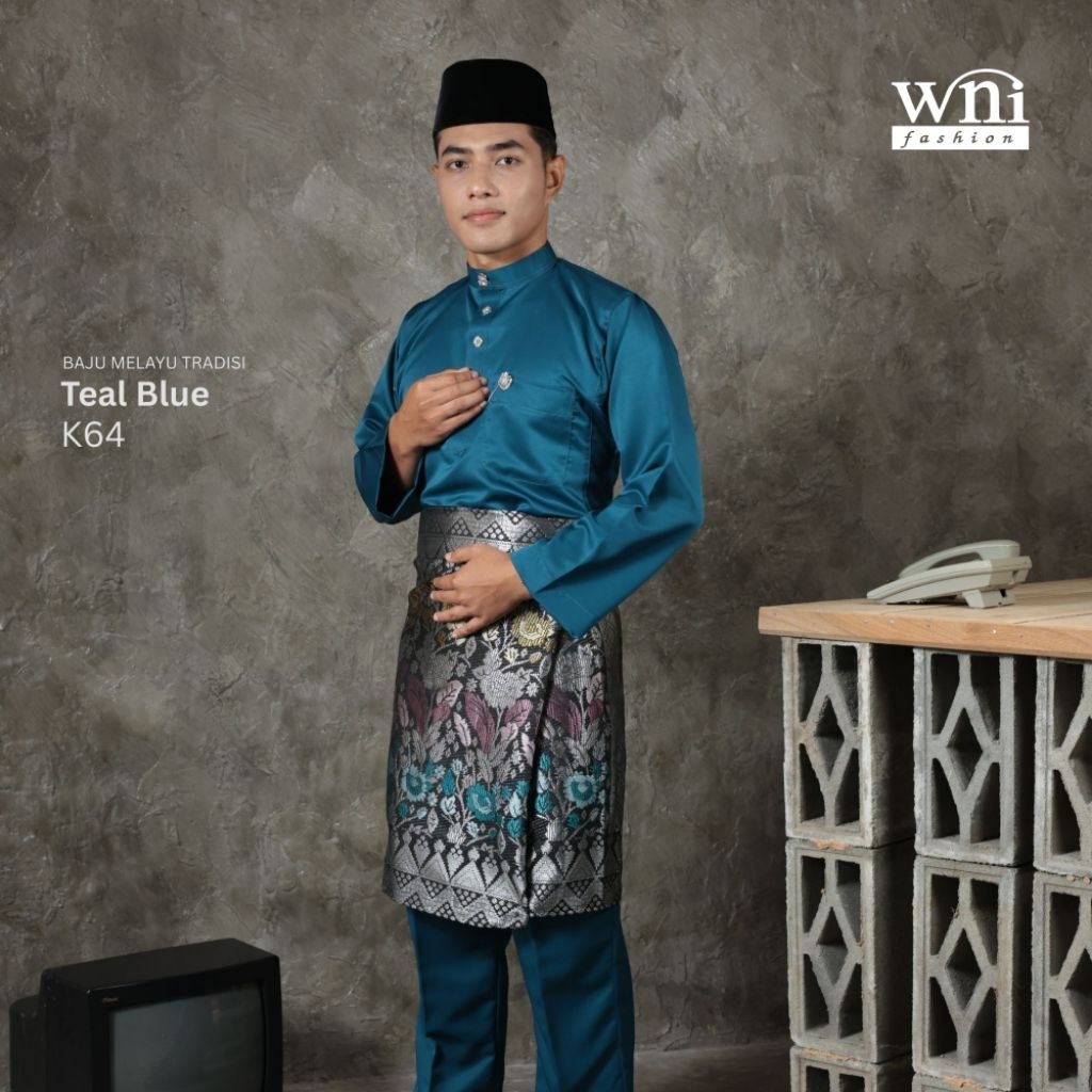 BAJU MELAYU TRADISIONAL TEAL BLUE (BERPESAK) | Shopee Malaysia
