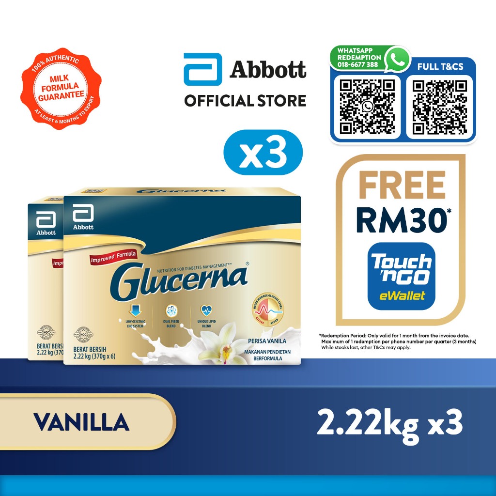 (WA Redemption)Glucerna Diabetes-Specific Formula - Vanilla BIB (2.22kg ...
