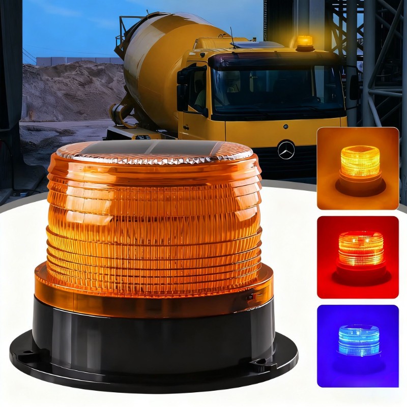 Solar Power Construction Warning Light LED Safety Strobe Emergency Road ...